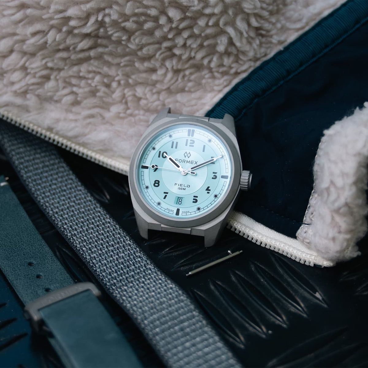 2025 FORMEX Field 40 mm "Ice Blue" on blue nylon / velcro strap ...
