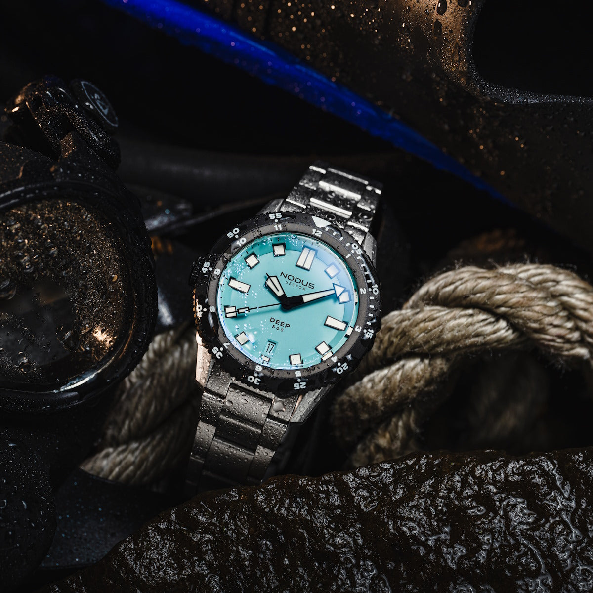 Nodus Sector Deep Destro Automatic Dive Watch - Sky Blue Dial | WatchGecko