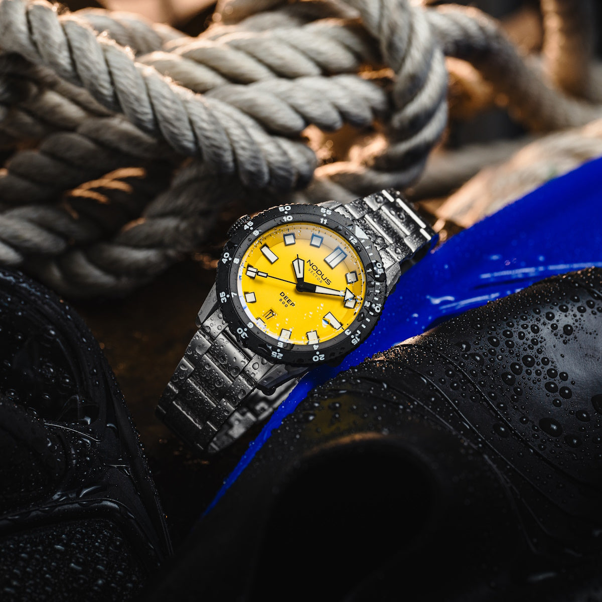 Nodus Sector Deep Destro Automatic Dive Watch - Flare Yellow Dial ...