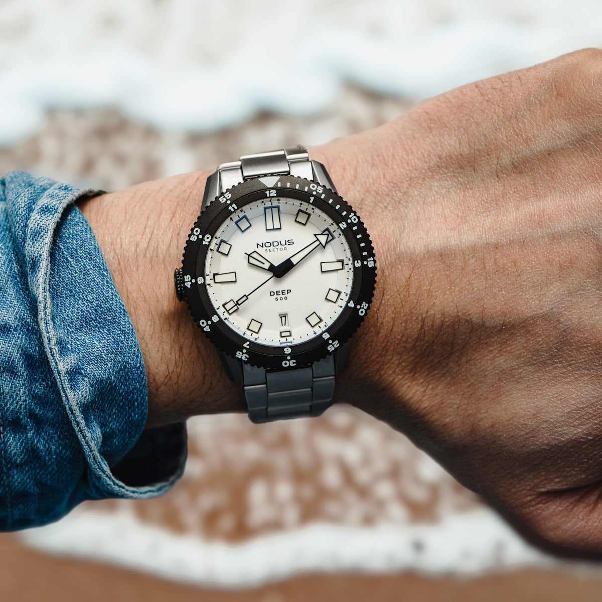 Nodus Sector Deep Destro Automatic Dive Watch - Polar White Dial ...