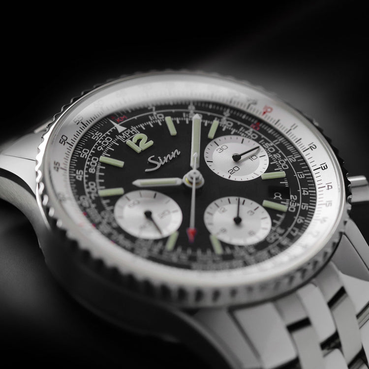 Sinn 903 St II Navigation Chronograph - Steel Bracelet - Black Dial ...