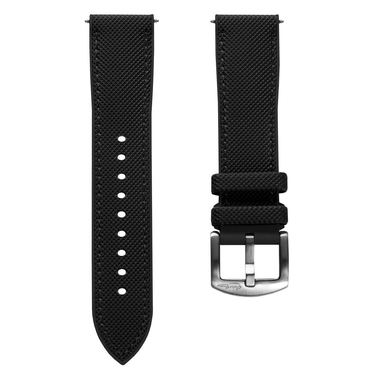 WatchGecko ChronoFlex Rubber Watch Strap - Black | WatchGecko