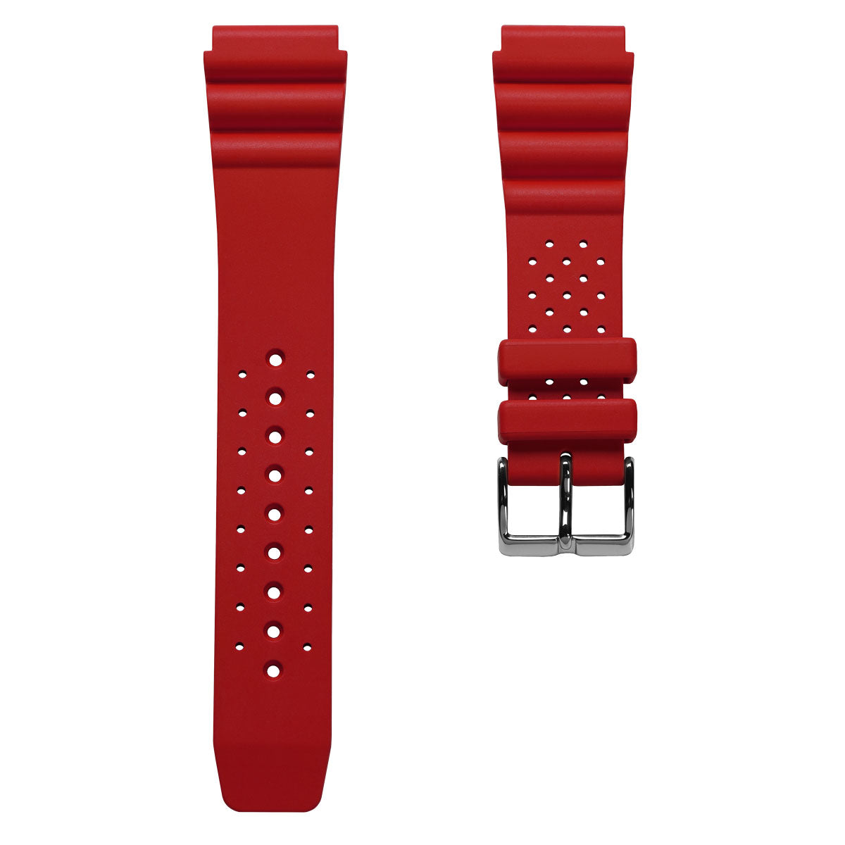 WatchGecko 285 Italian Rubber Diver's Watch Strap - Red | WatchGecko