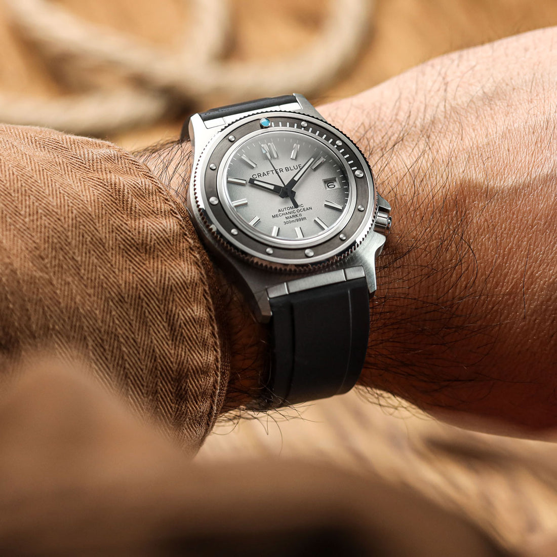 Crafter Blue Mechanic Ocean Mark II - White Dial | WatchGecko