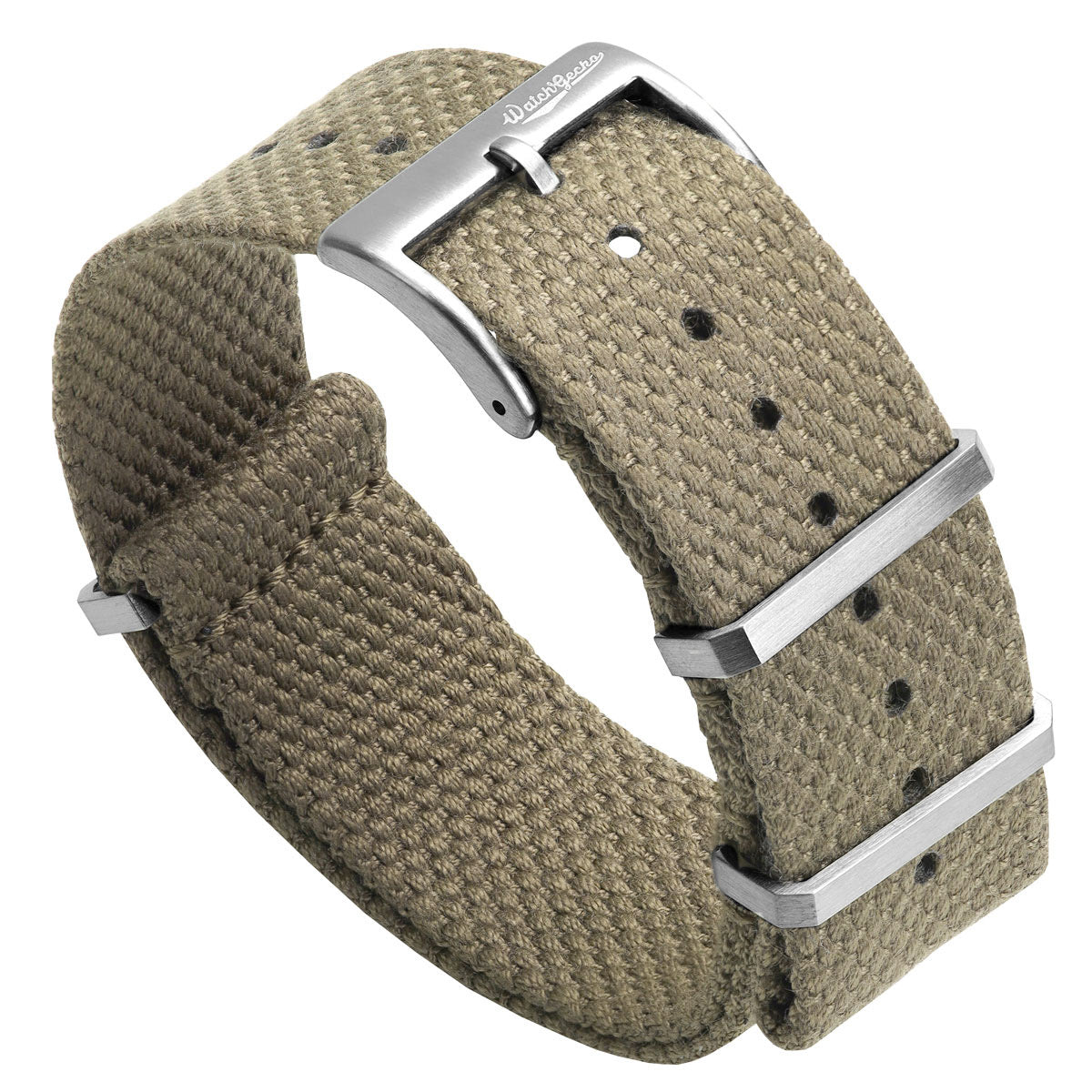 Braemore Woven Canvas Military Watch Strap - Desert Sand | WatchGecko