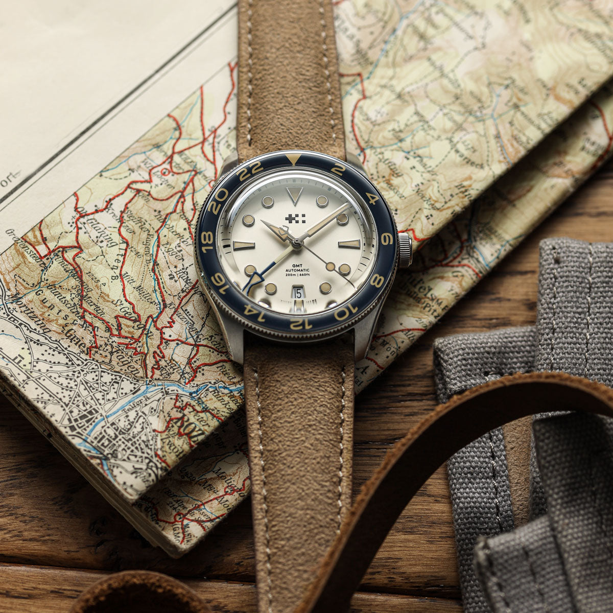 Laverton Padded Alcantara Handmade Watch Strap - Camel | WatchGecko