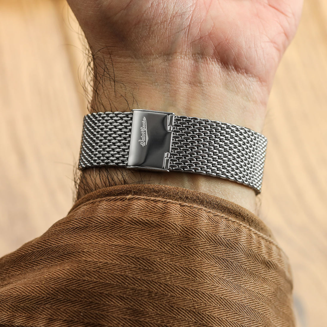 Classic Style Stainless Steel Milanese Mesh Watch Strap - Polished ...