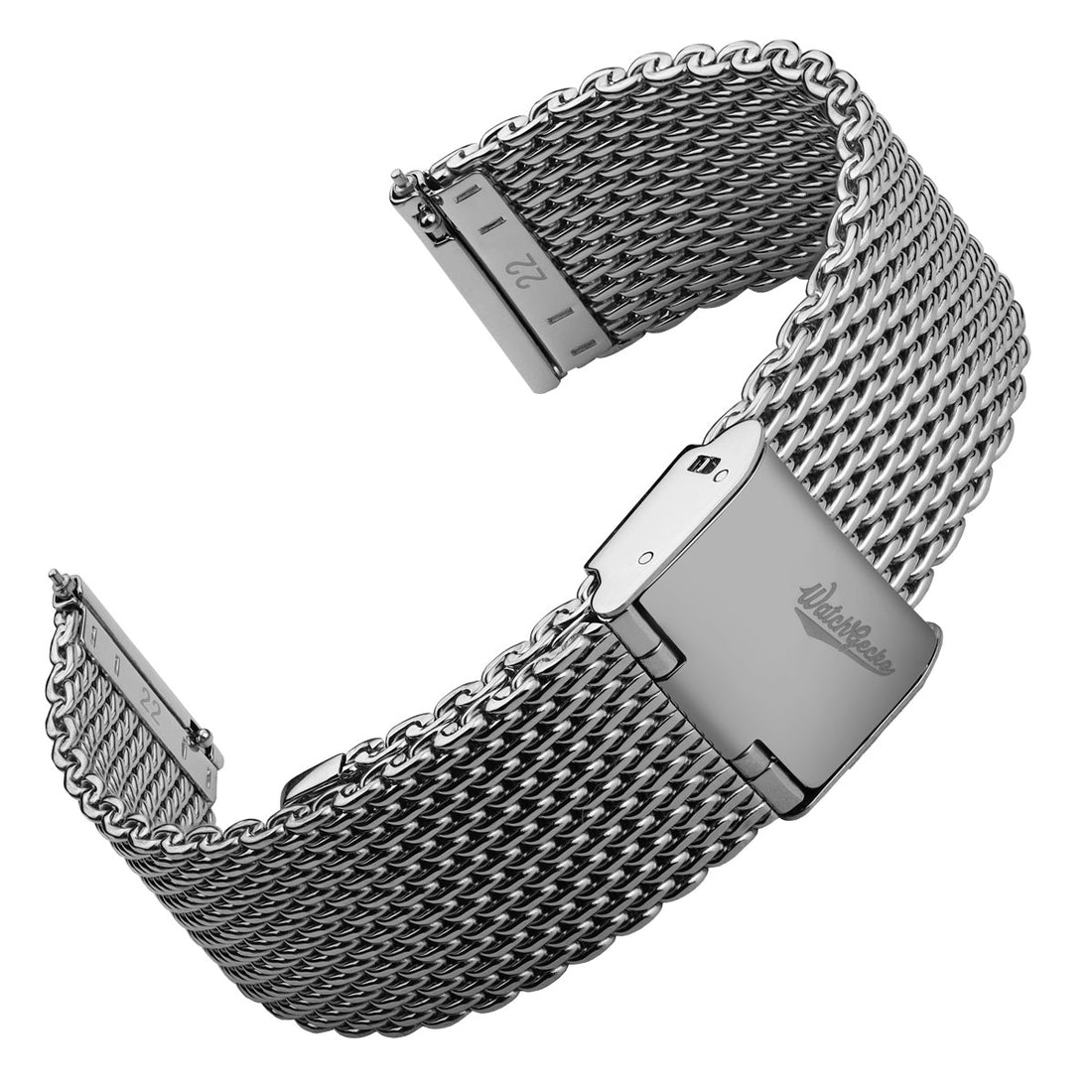 Classic Style Stainless Steel Milanese Mesh Watch Strap - Polished ...