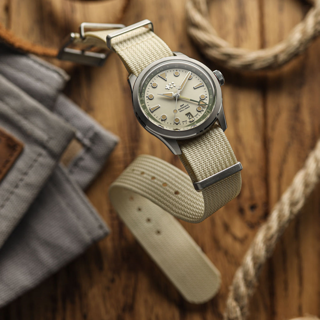 WatchGecko Ridge British Military Watch Strap - Beige | WatchGecko