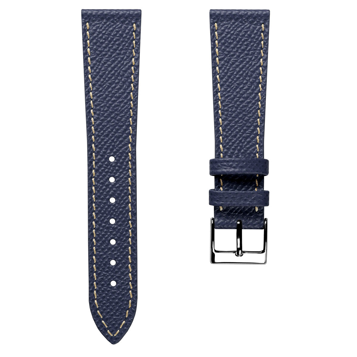 Hand-Stitched Epsom Italian Leather Watch Strap - Alpine Blue | WatchGecko