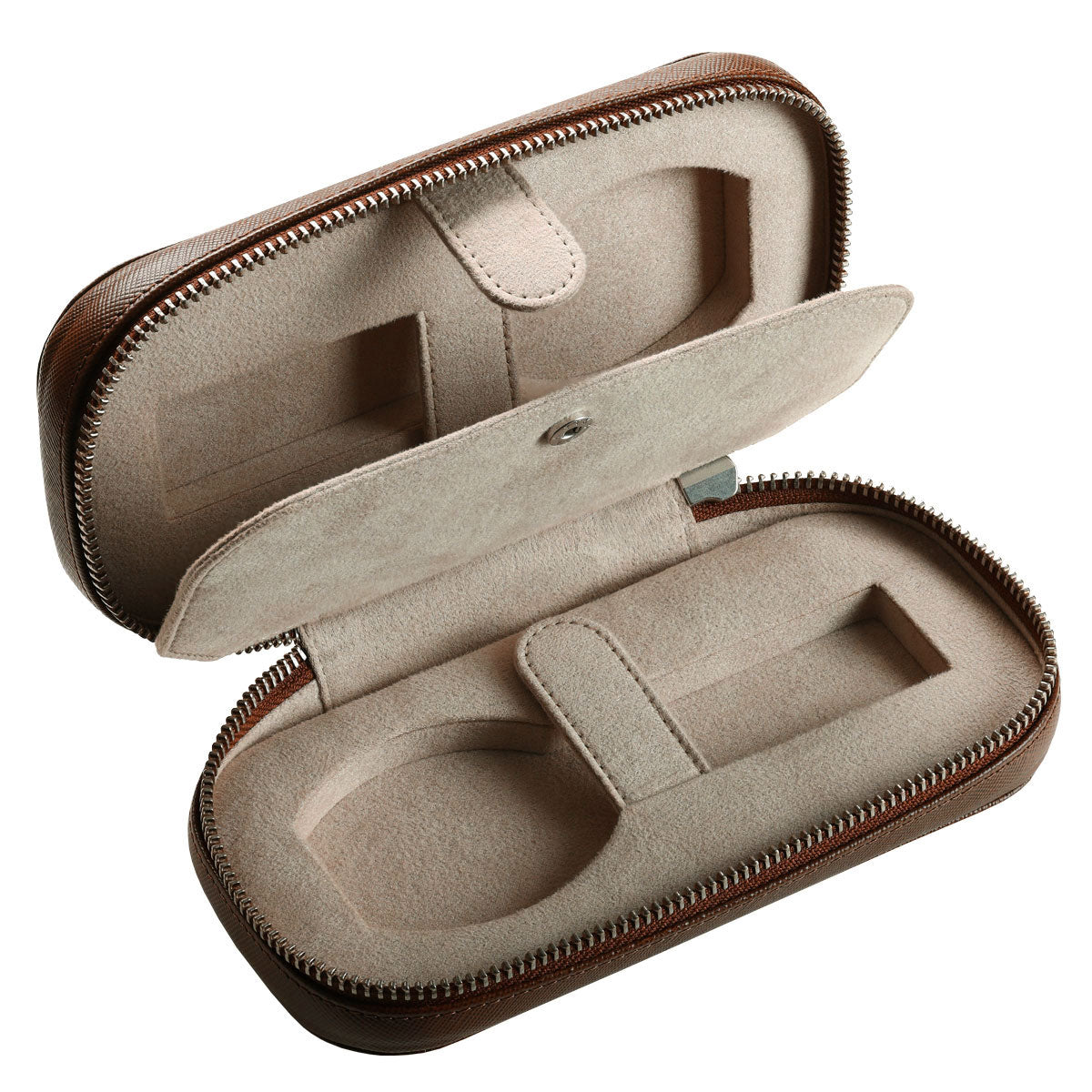 WatchGecko Dual Travel Watch Case - Brown | WatchGecko