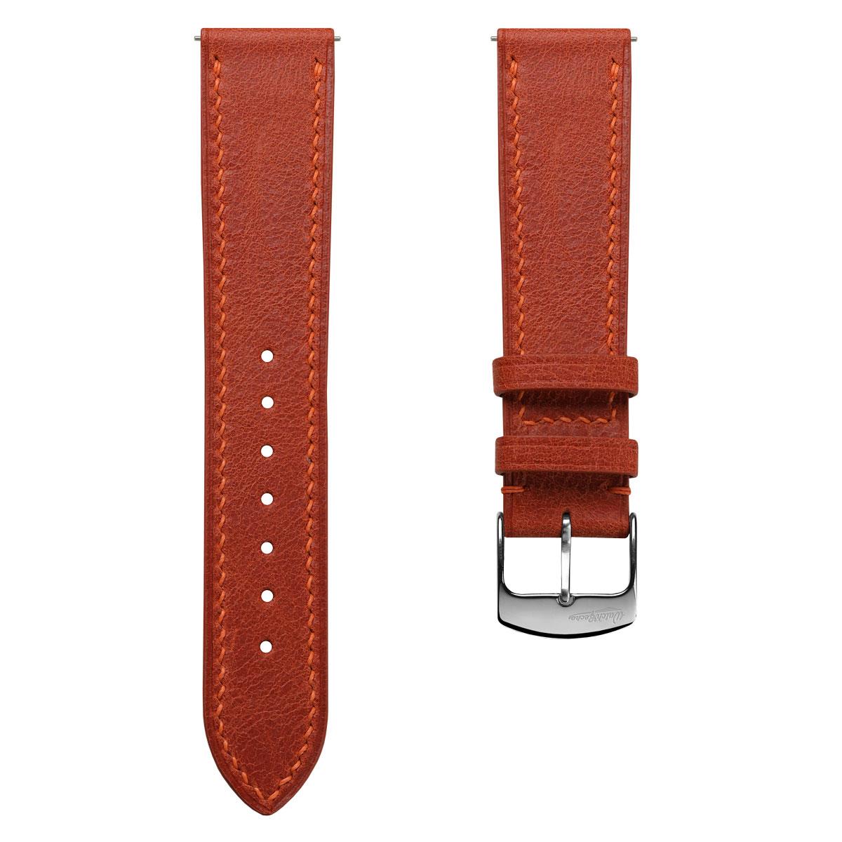 Ravello Tuscan Leather Watch Strap - Rust | WatchGecko