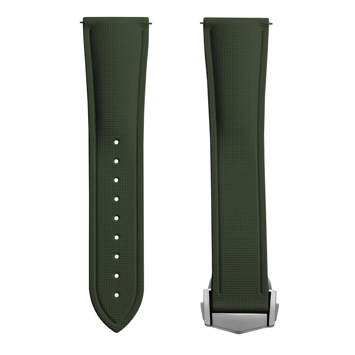 Endurance Rubber Deployant Watch Strap - Cargo Green | WatchGecko