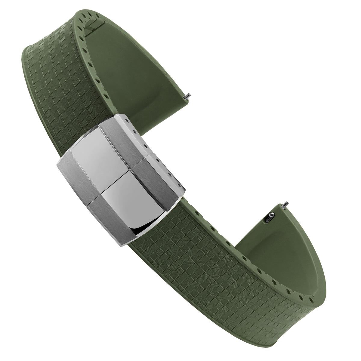 Mosaic CTS Rubber Watch Strap - Military Green | WatchGecko