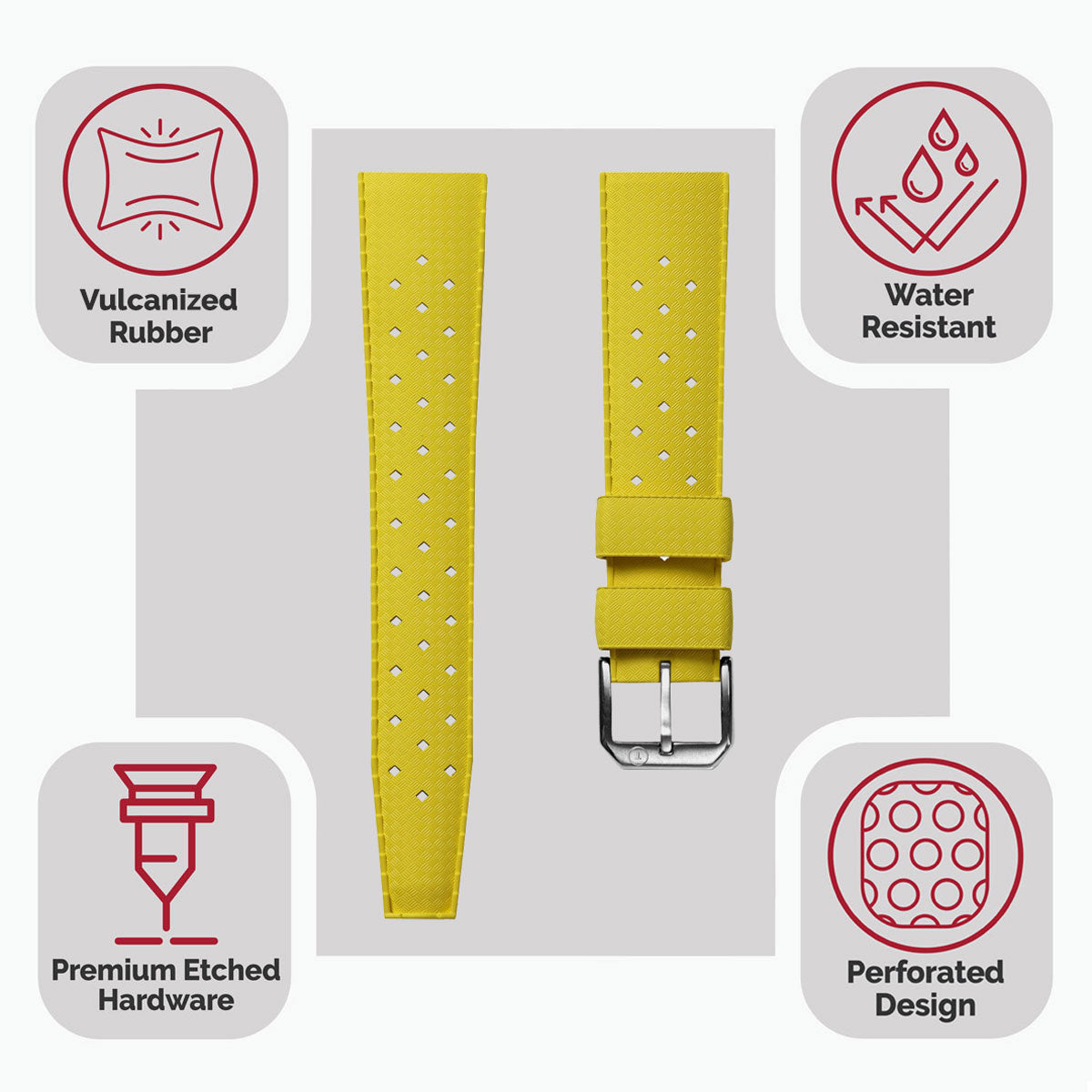 Original TROPIC® Dive Watch Strap - Poseidon Yellow | WatchGecko