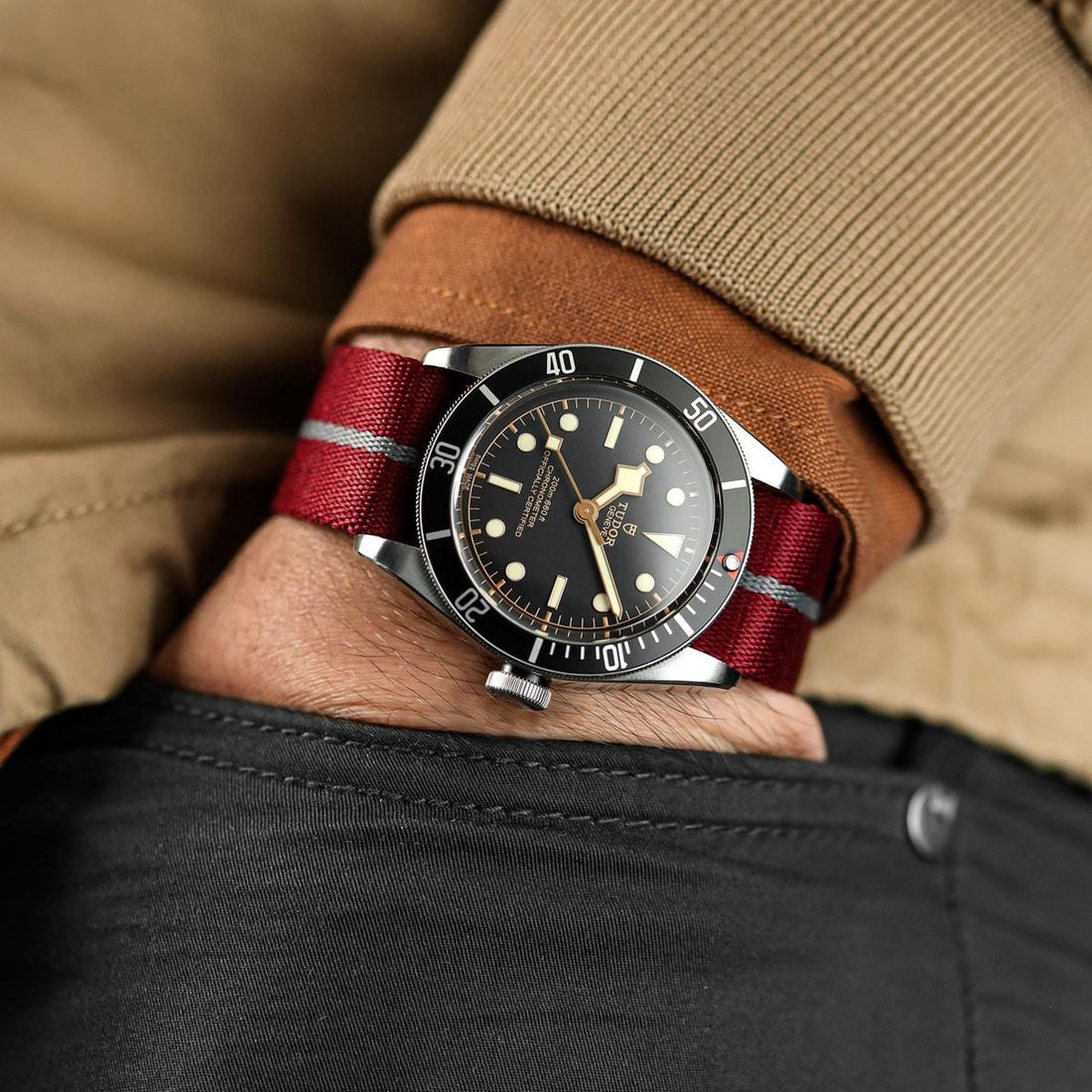 OCTOPOD Apex Nylon Watch Strap - Cherry Smoke | WatchGecko