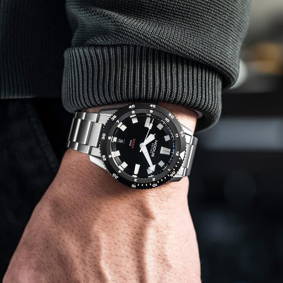 Nodus Sector Deep Destro Automatic Dive Watch - Black Dial | WatchGecko