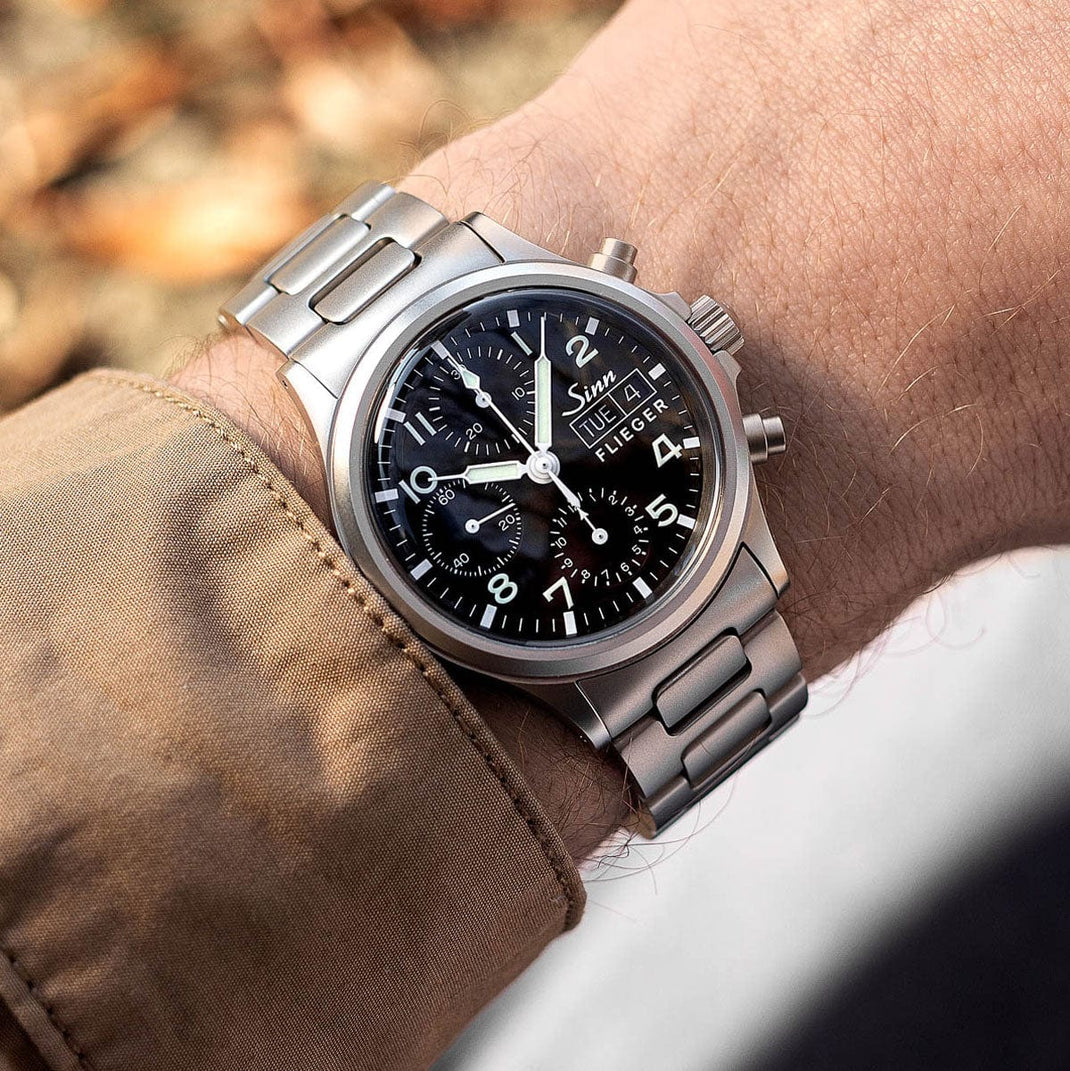 Sinn 356 Sa Pilot Watch Automatic Chronograph - Black Dial - Solid ...