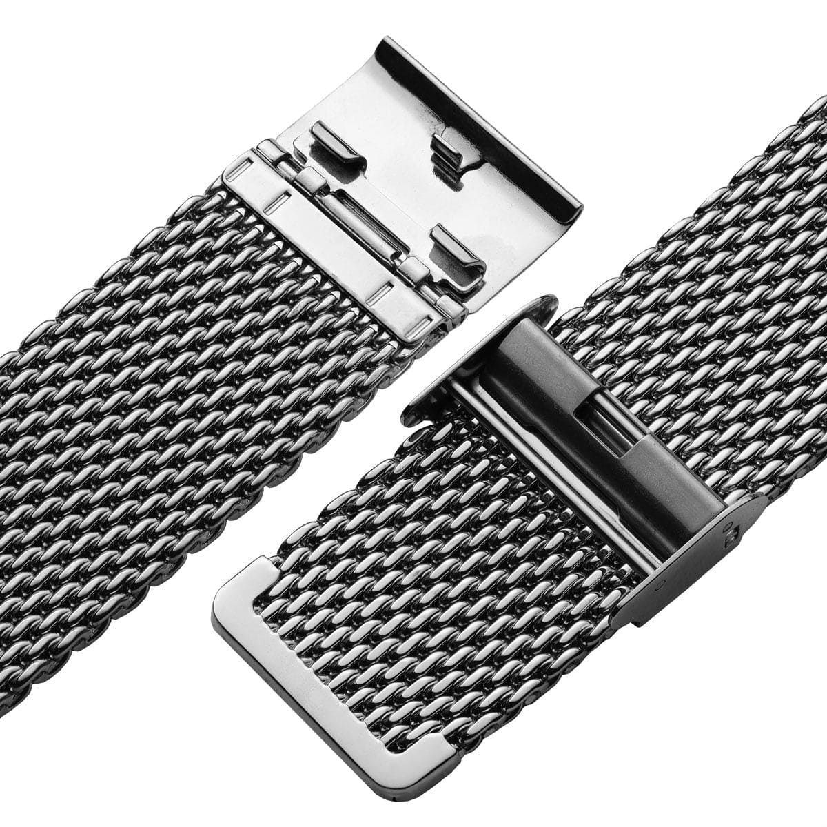 Classic Style Stainless Steel Milanese Mesh Watch Strap - Polished ...