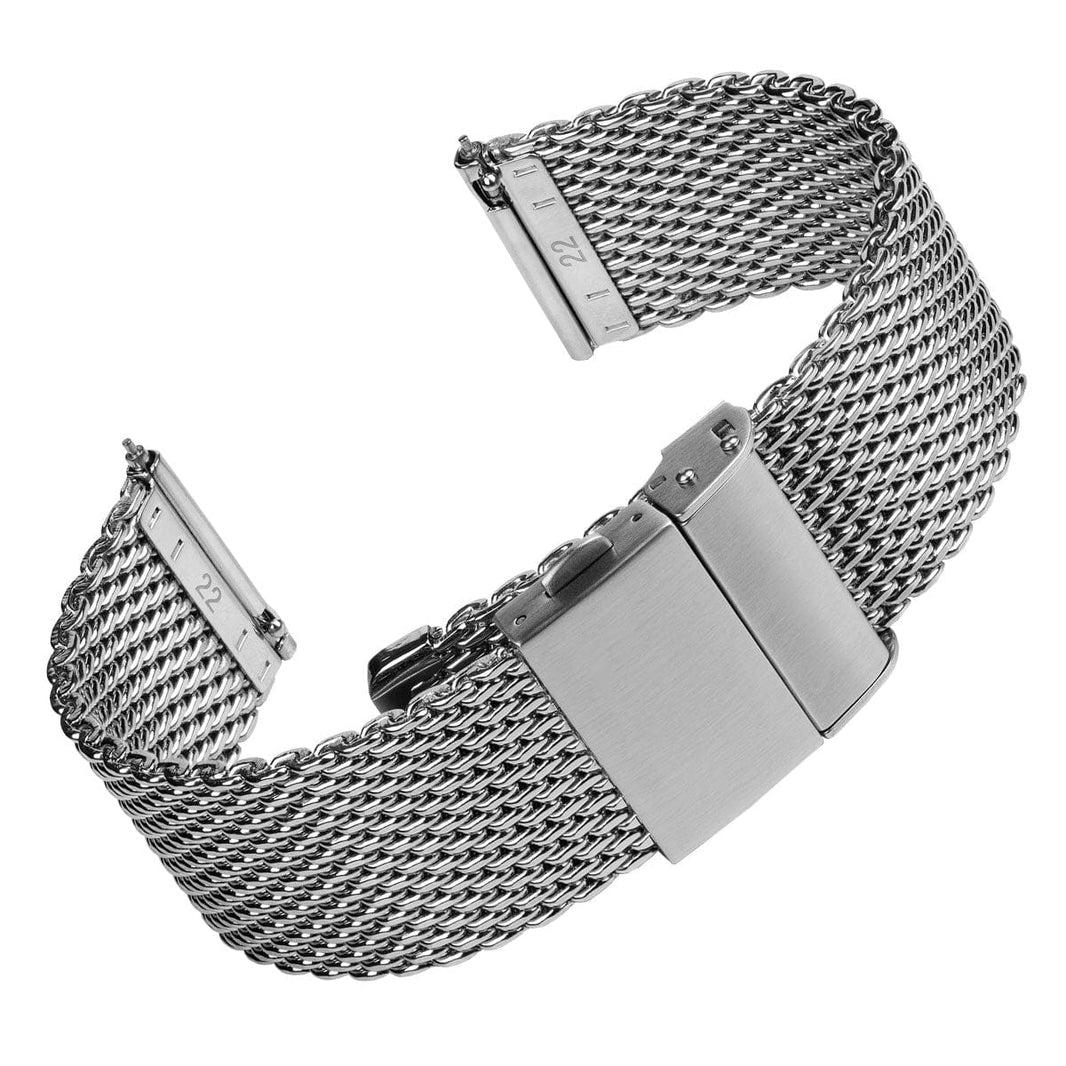 Classic Style Stainless Steel Milanese Mesh Watch Strap - Polished ...