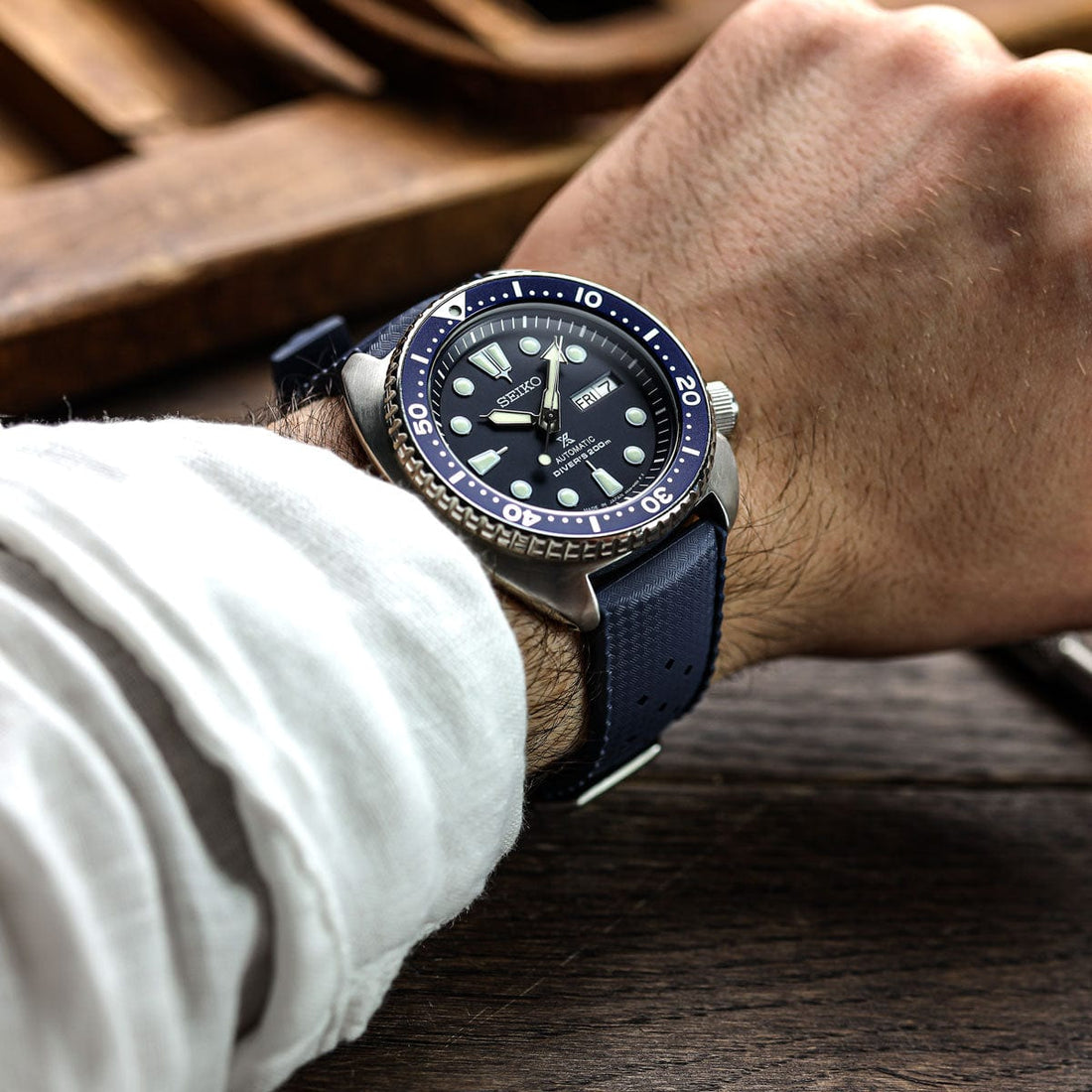Original TROPIC® Dive Watch Strap - Navy Blue | WatchGecko