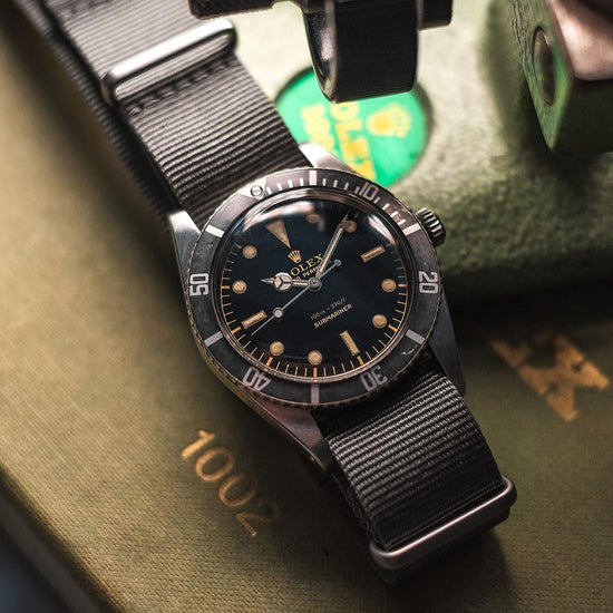 The Vintage Watch Company Military Watch Strap - Admiralty Grey ...