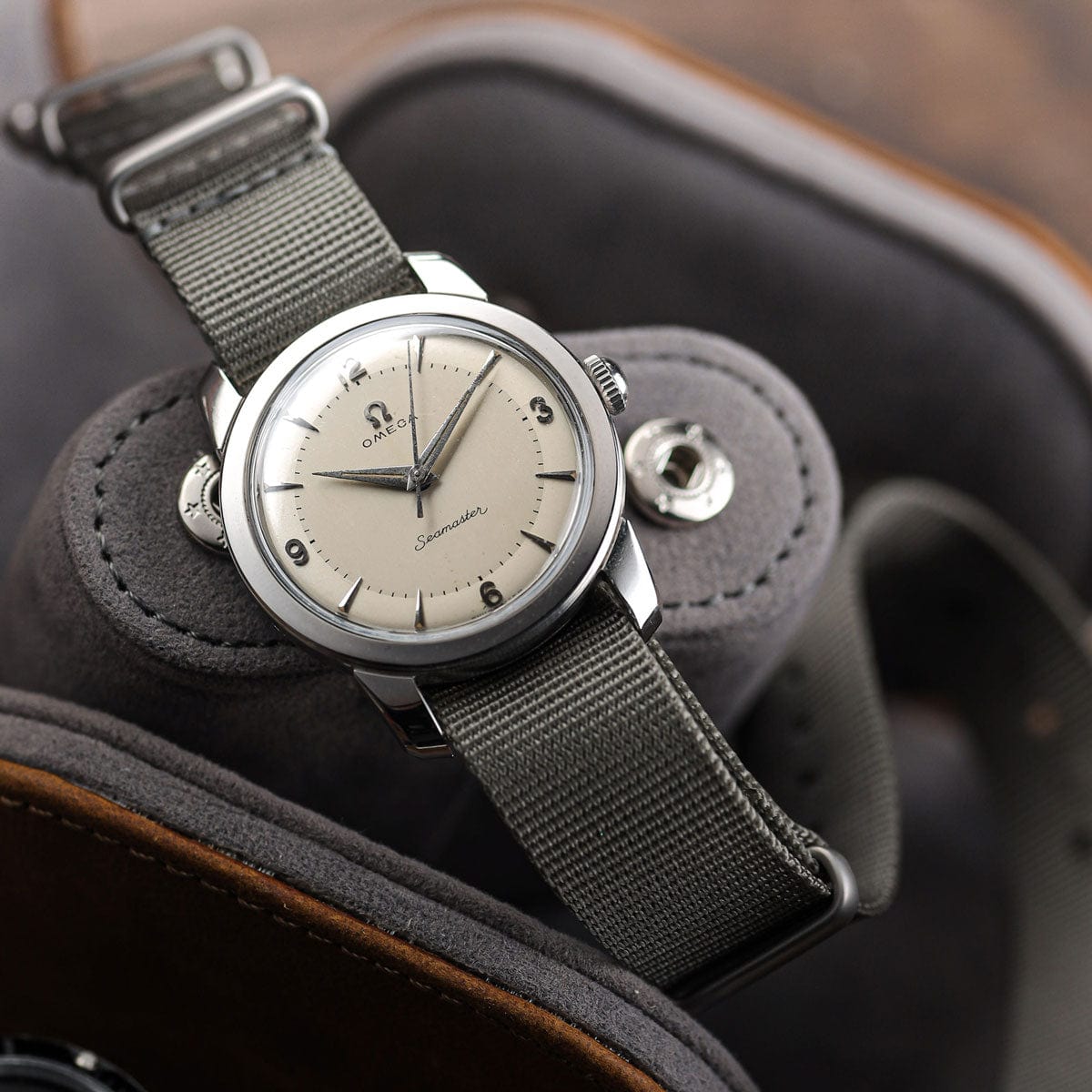 The Vintage Watch Company Military Watch Strap - Admiralty Grey ...