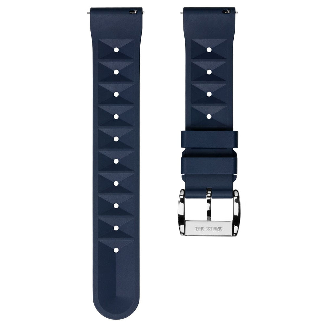 Seacroft Waffle Rubber Dive Watch Strap - Blue | WatchGecko