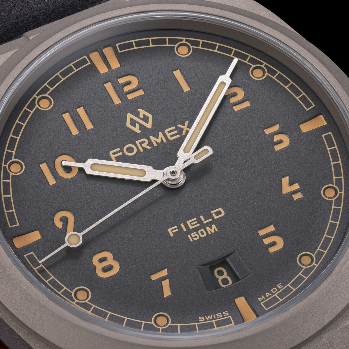 FORMEX Field Automatic - Sage Green - Blue Nylon Strap | WatchGecko