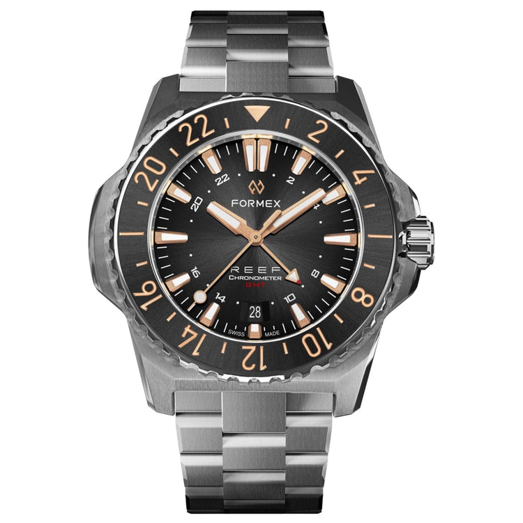 FORMEX REEF GMT - Black Dial with Rose Gold Elements - Stainless Steel ...