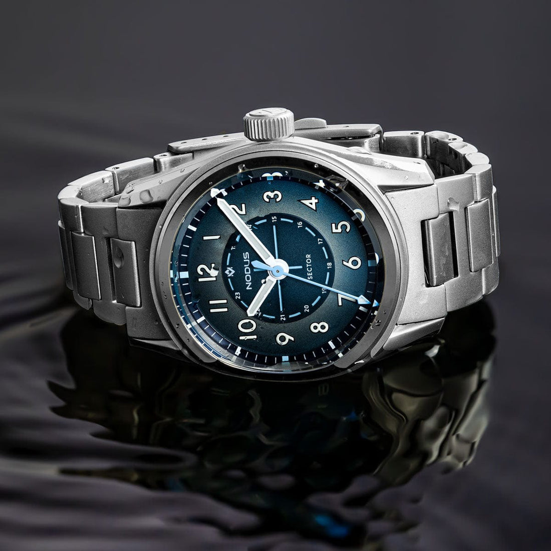 Nodus Sector Field Automatic Watch - Marina Blue - No Date | WatchGecko