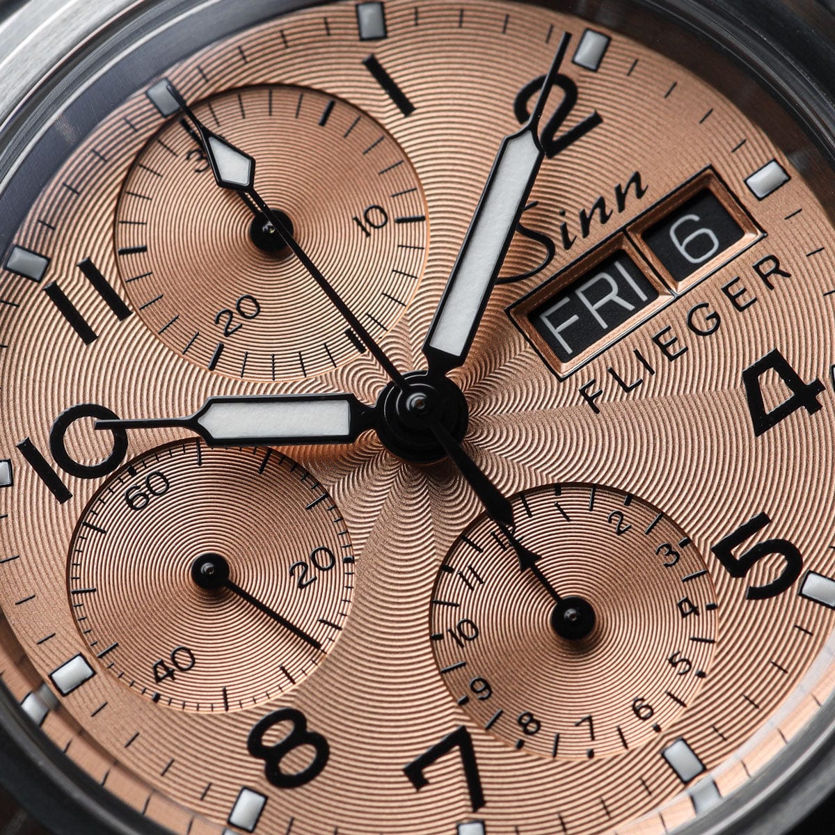 Sinn 356 Sa Pilot II Automatic Chronograph Watch - Salmon Dial - Solid ...