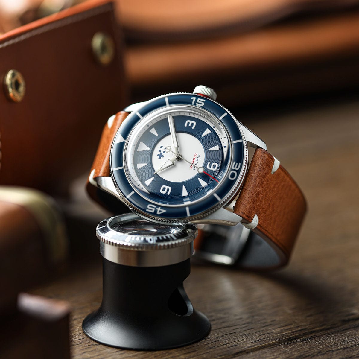 Christopher Ward + WatchGecko C65 Aquitaine - Overton Coral Leather ...